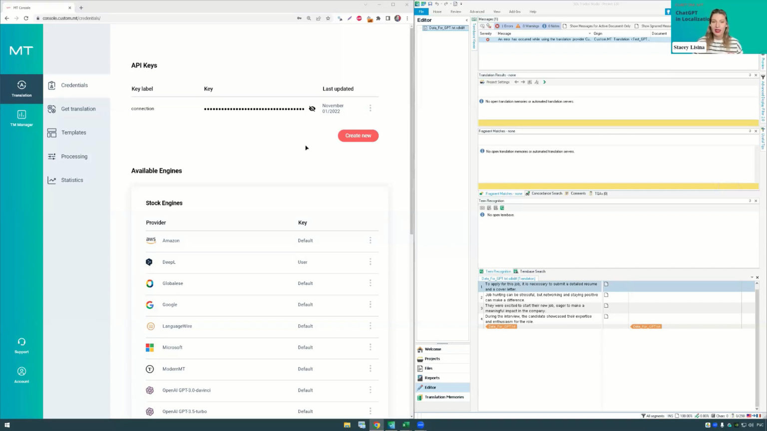 How to Translate in Trados with ChatGPT - Custom.MT
