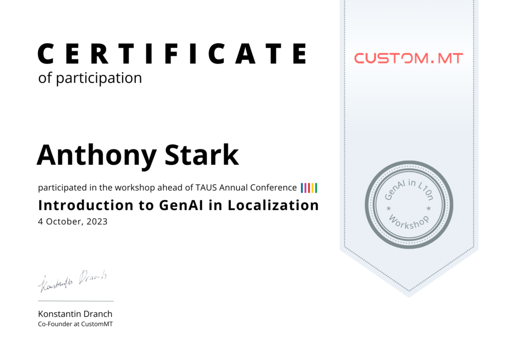 Events: GenAI in Localization Forum | Custom.MT